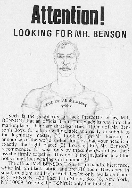 Mr benson Shirt Ad 1980